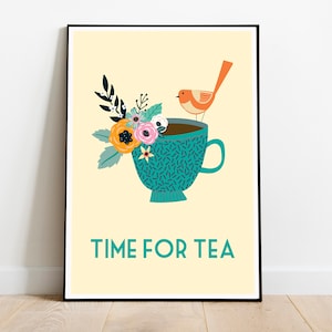 Time for Tea Print, Tea Poster, Tea Wall Art, Tea Gift, Cup of Tea ...