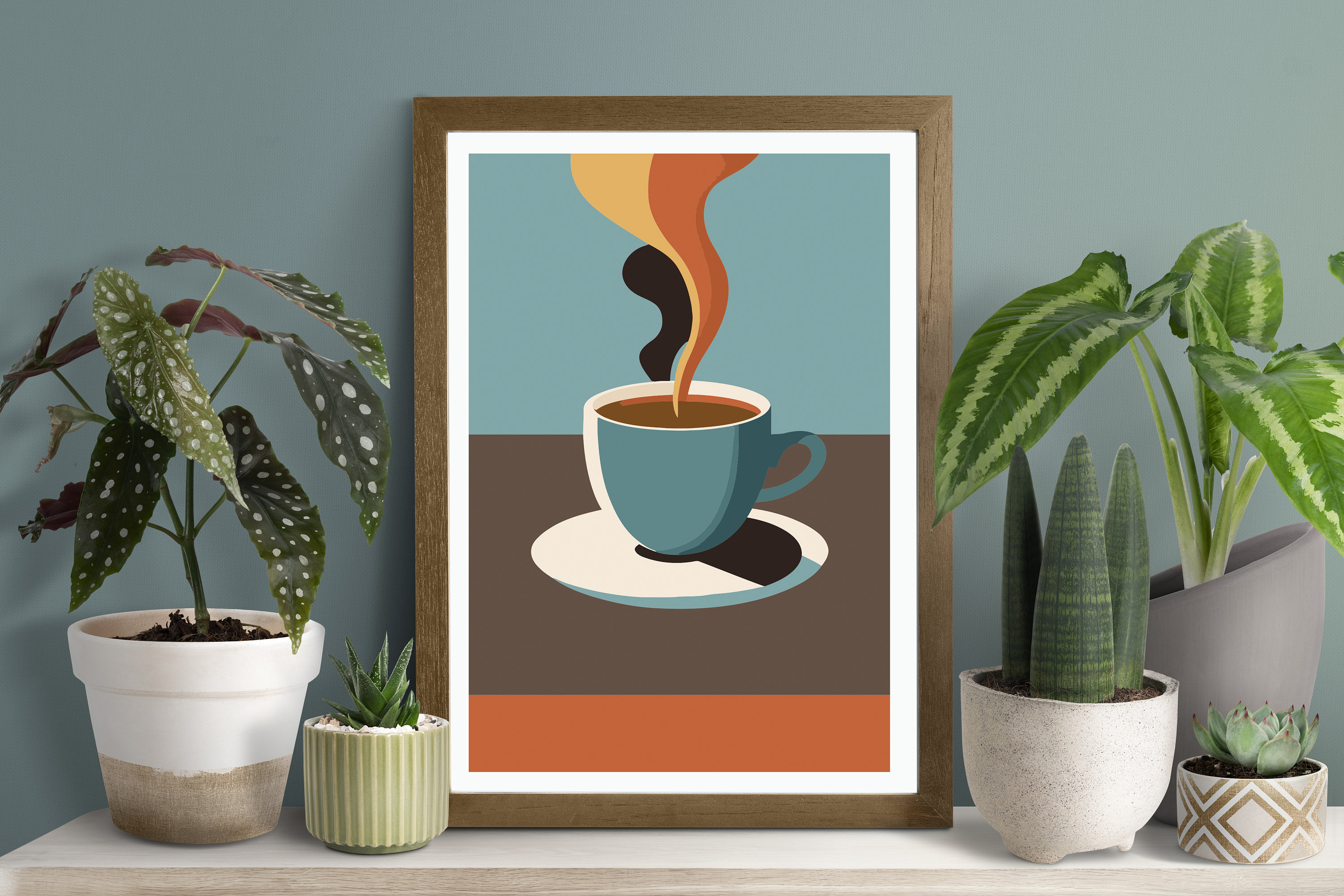 Retro Coffee Poster, Coffee Print, Mid Century Coffee Wall Art, Coffee ...