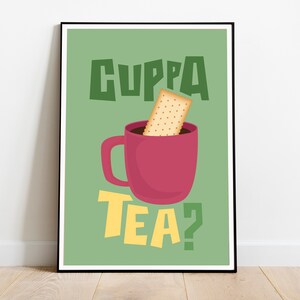 Cuppa Tea Print, Cup of Tea Print, Tea Poster, Tea Wall Art, Kitchen ...