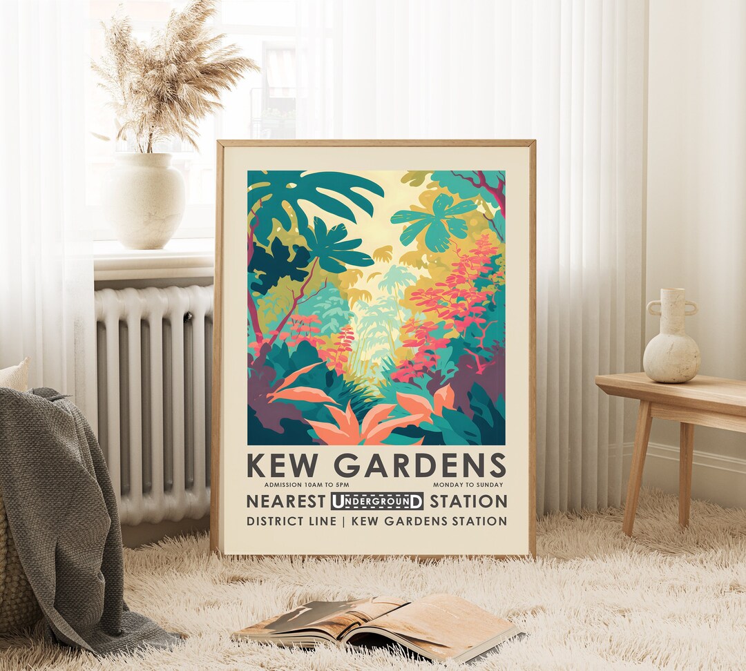 Kew Gardens Print, Retro Botanical Poster, Kew Gardens Poster, William ...