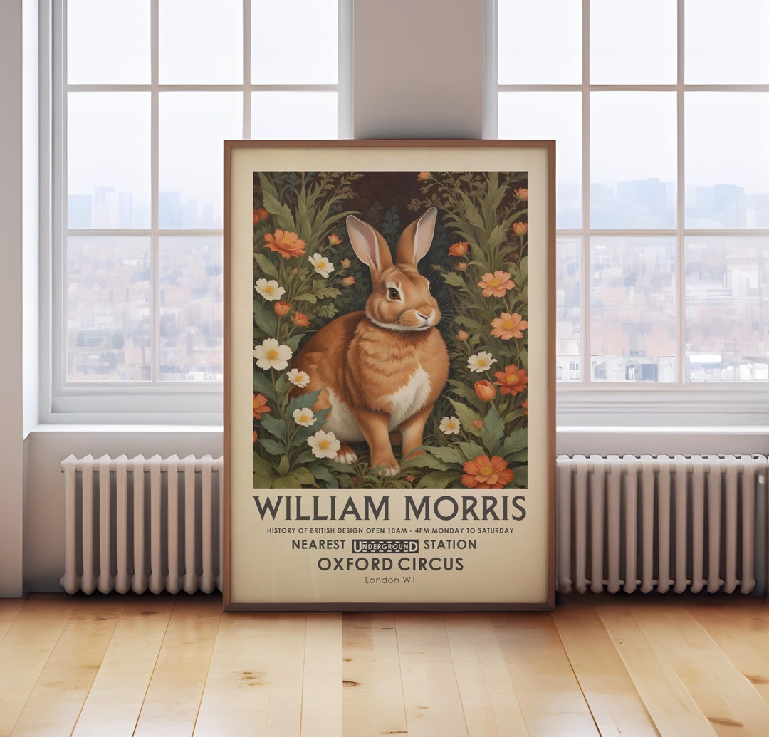 William Morris Rabbit Print, Vintage Animal Print, Vintage Botanical ...