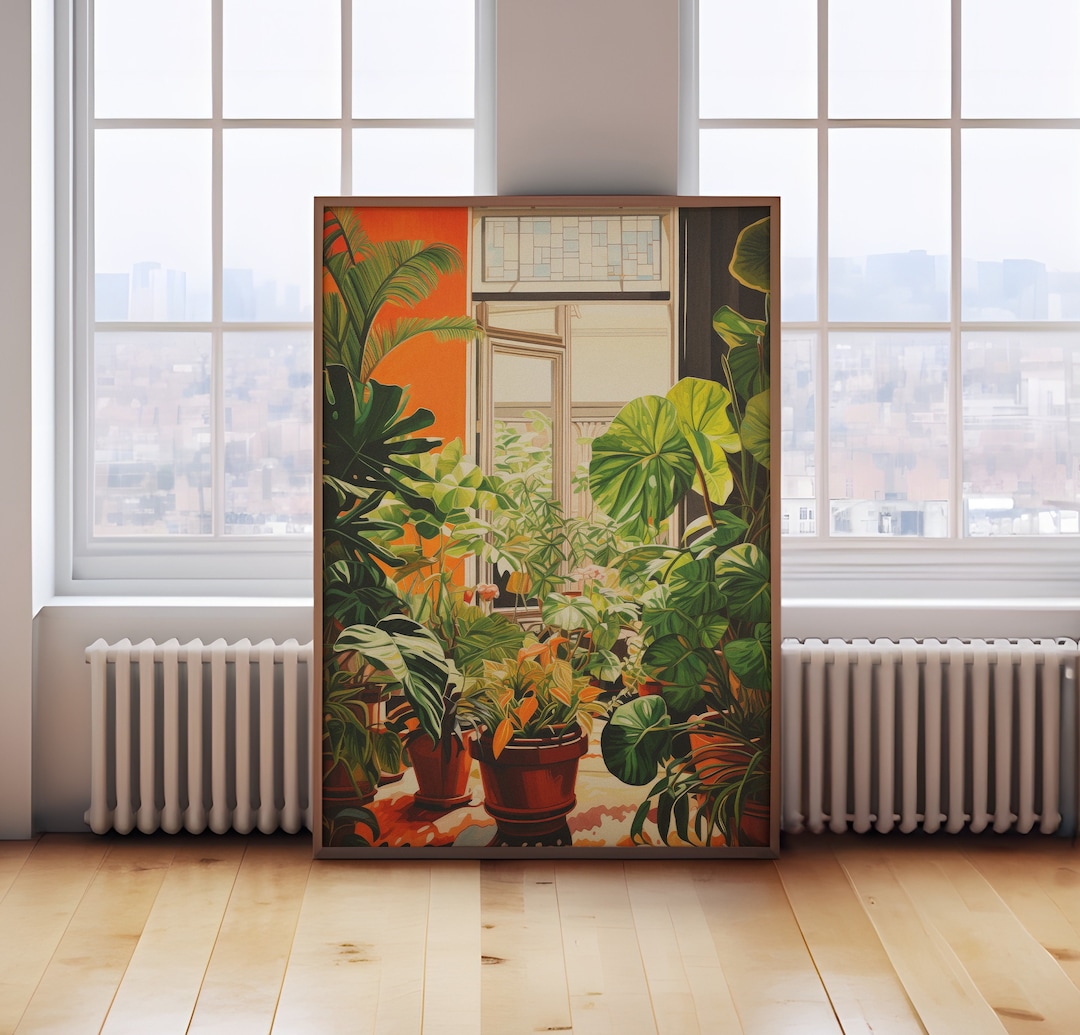 Plants in Pots Print, Urban Garden Print, Pot Plants Poster ...