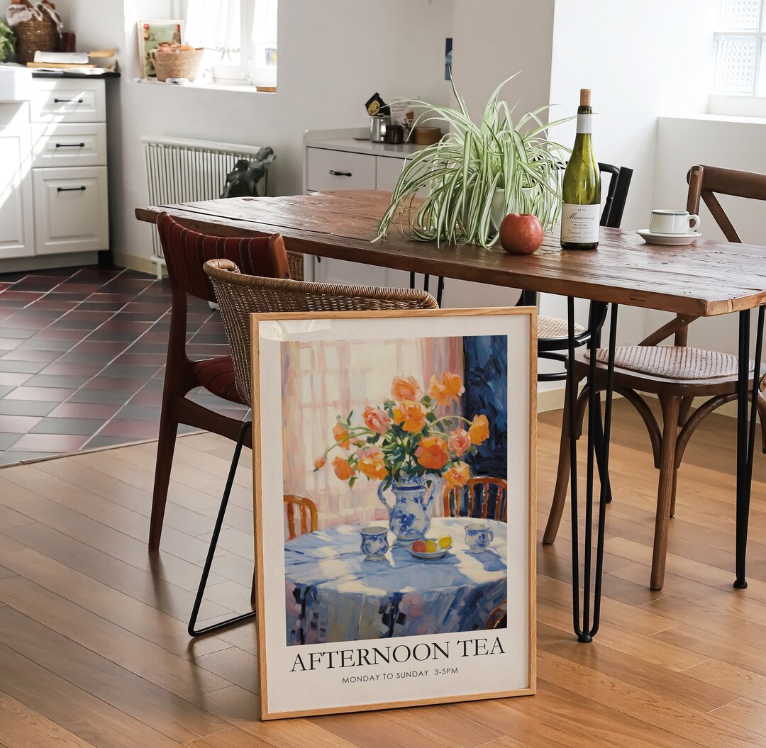 Afternoon Tea Print, Vintage Tea Painting, Tea Poster, Vintage Kitchen ...