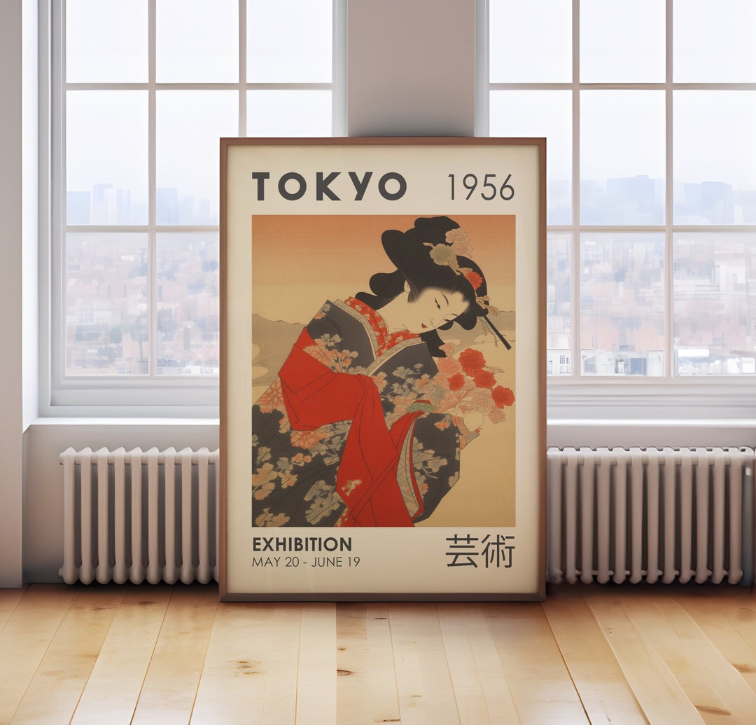 Japanese Geisha Print, Japanese Exhibition Poster, Japanese Wall Art ...