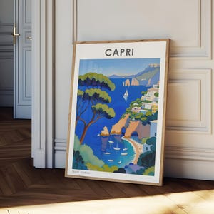 Capri Travel Print, Vintage Italy Poster, Capri Wall Art, Italy Travel ...