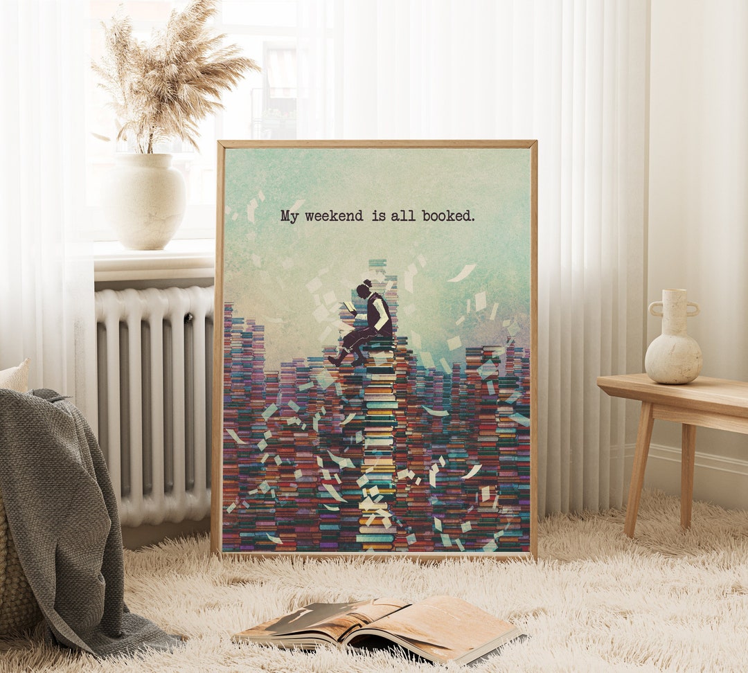 Vintage Book Poster, Library Print, Book Lover Gift, Book Print ...