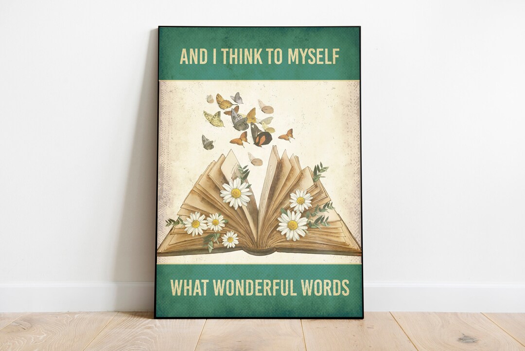 Vintage Book Poster, Library Print, Book Lover Gift, Book Print ...