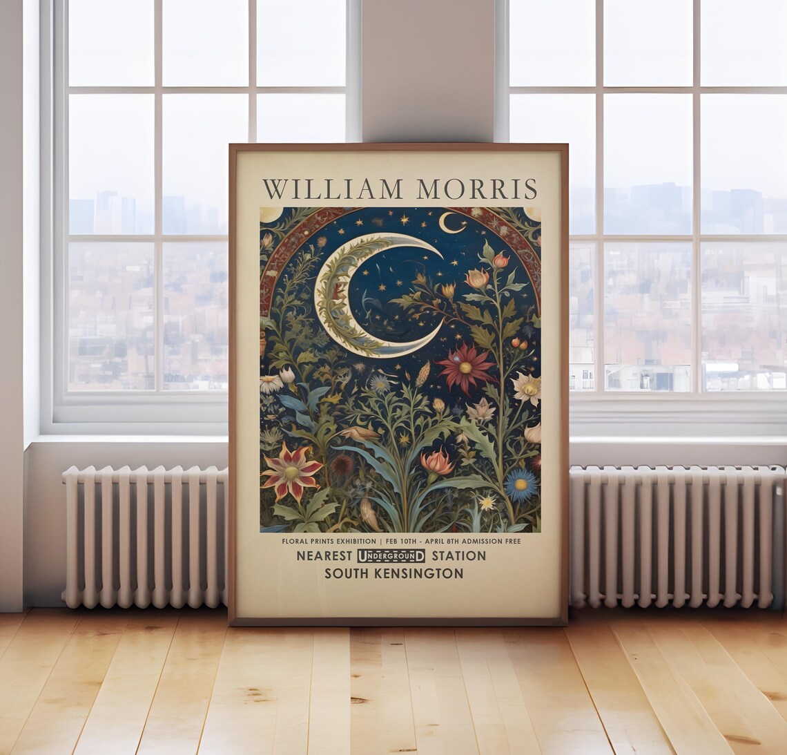 William Morris Moon and Stars Print, Vintage Celestial Wall Art ...