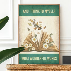 Vintage Book Poster, Library Print, Book Lover Gift, Book Print ...