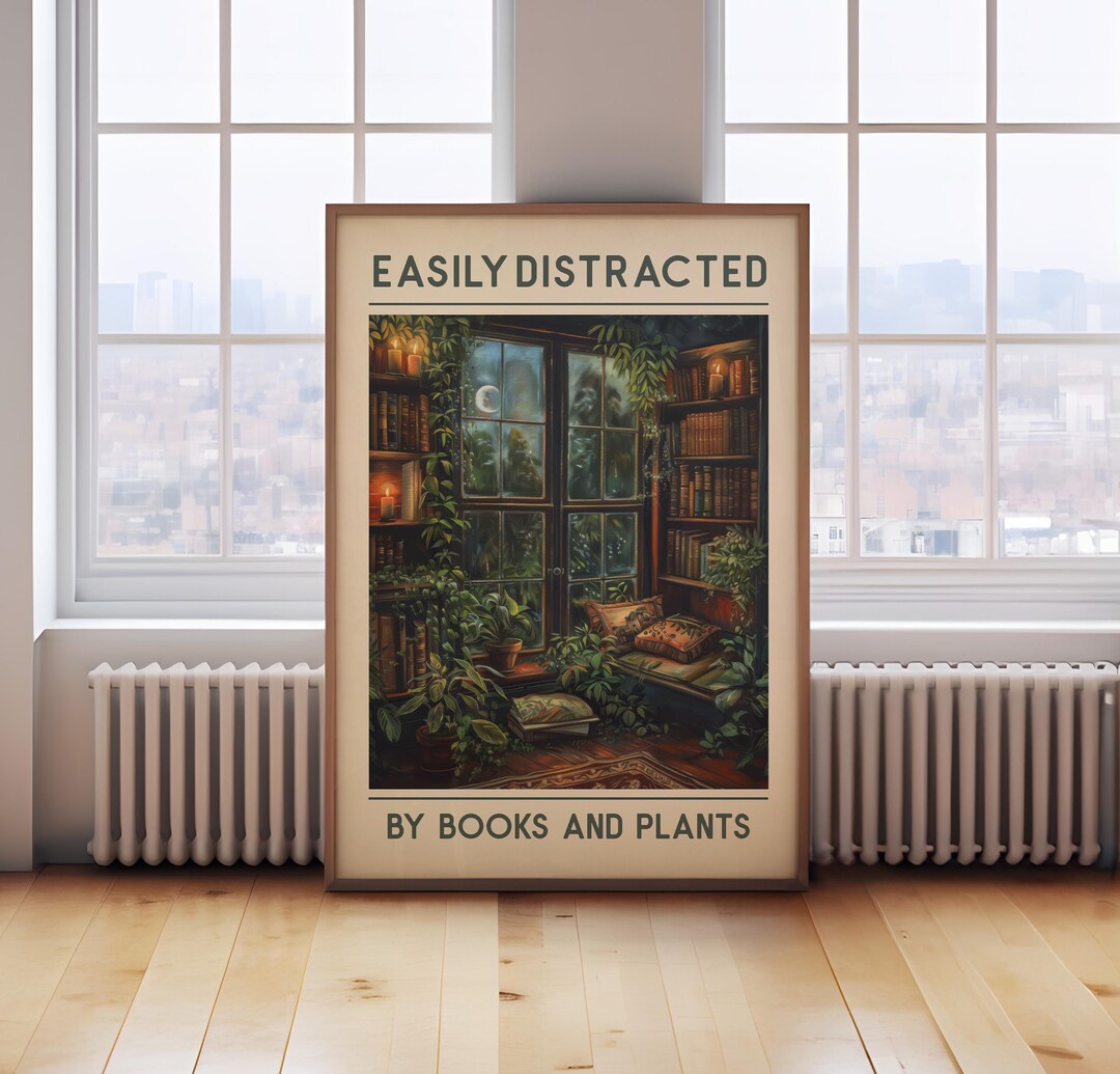 Vintage Book Poster, Library Print, Book Lover Gift, Book Wall Art ...