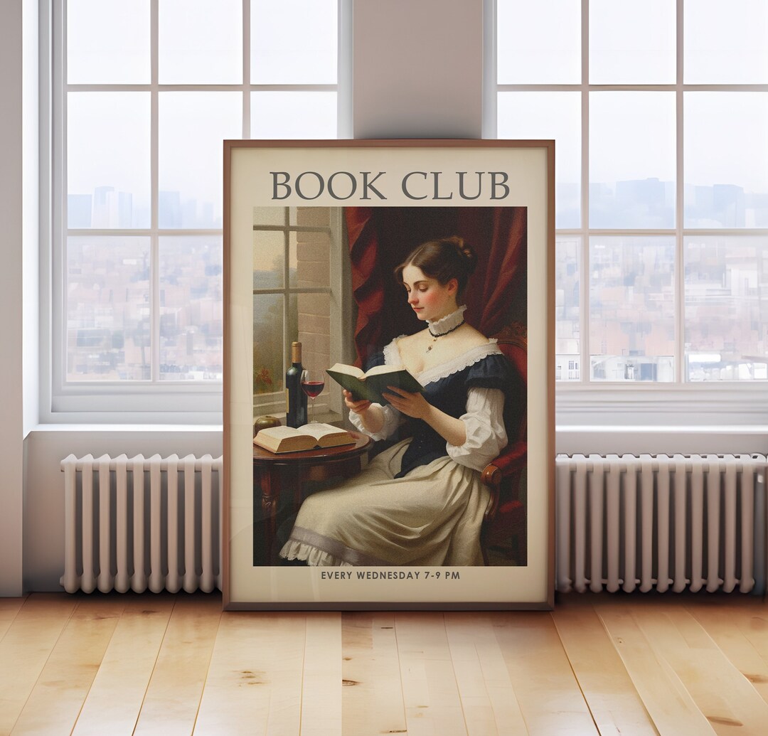 Vintage Book Poster, Book Club Print, Library Print, Book Lover Gift ...