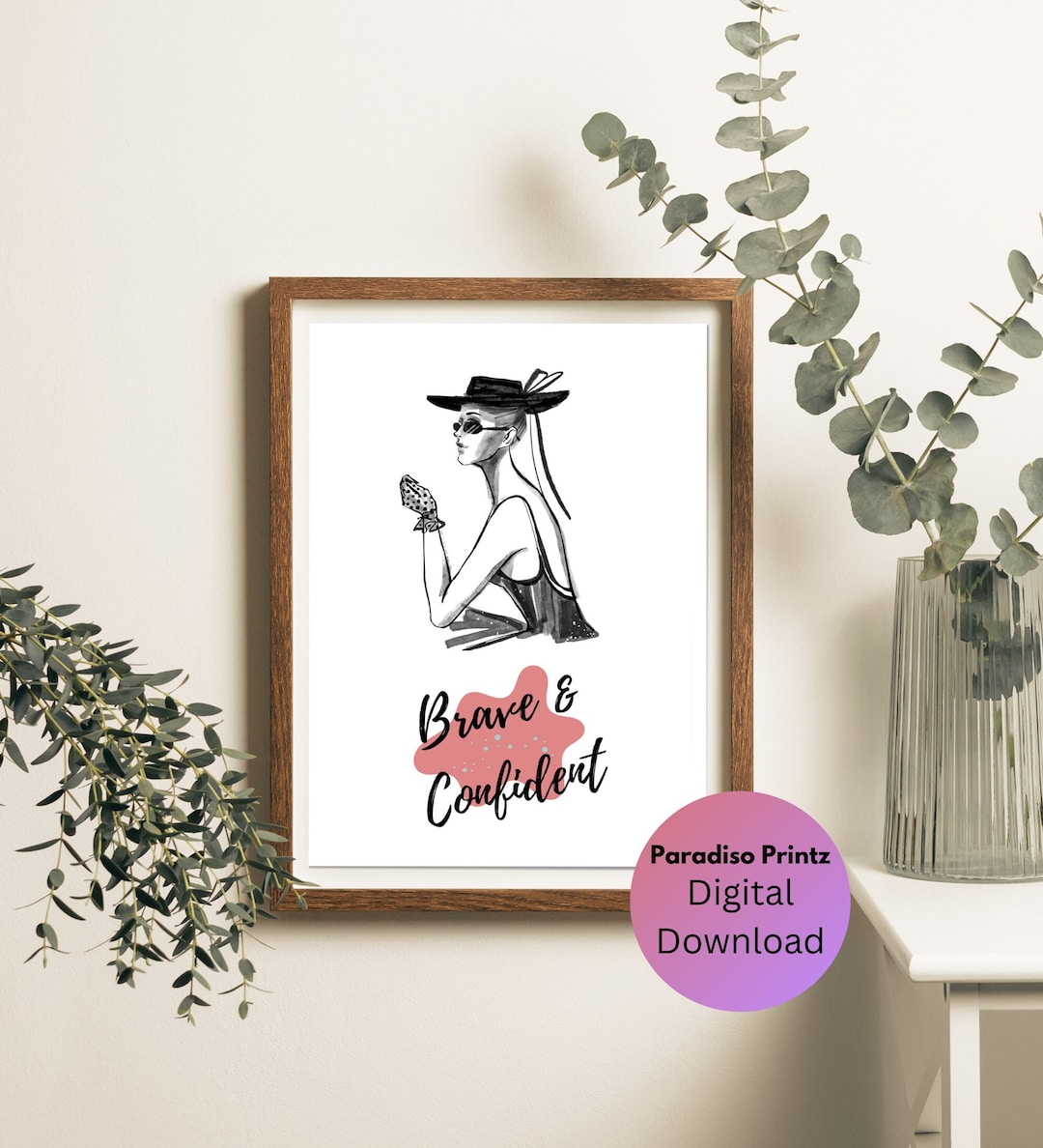 Fearless Grace | Inspirational Quotes | Digital Wall Art for Brave and ...