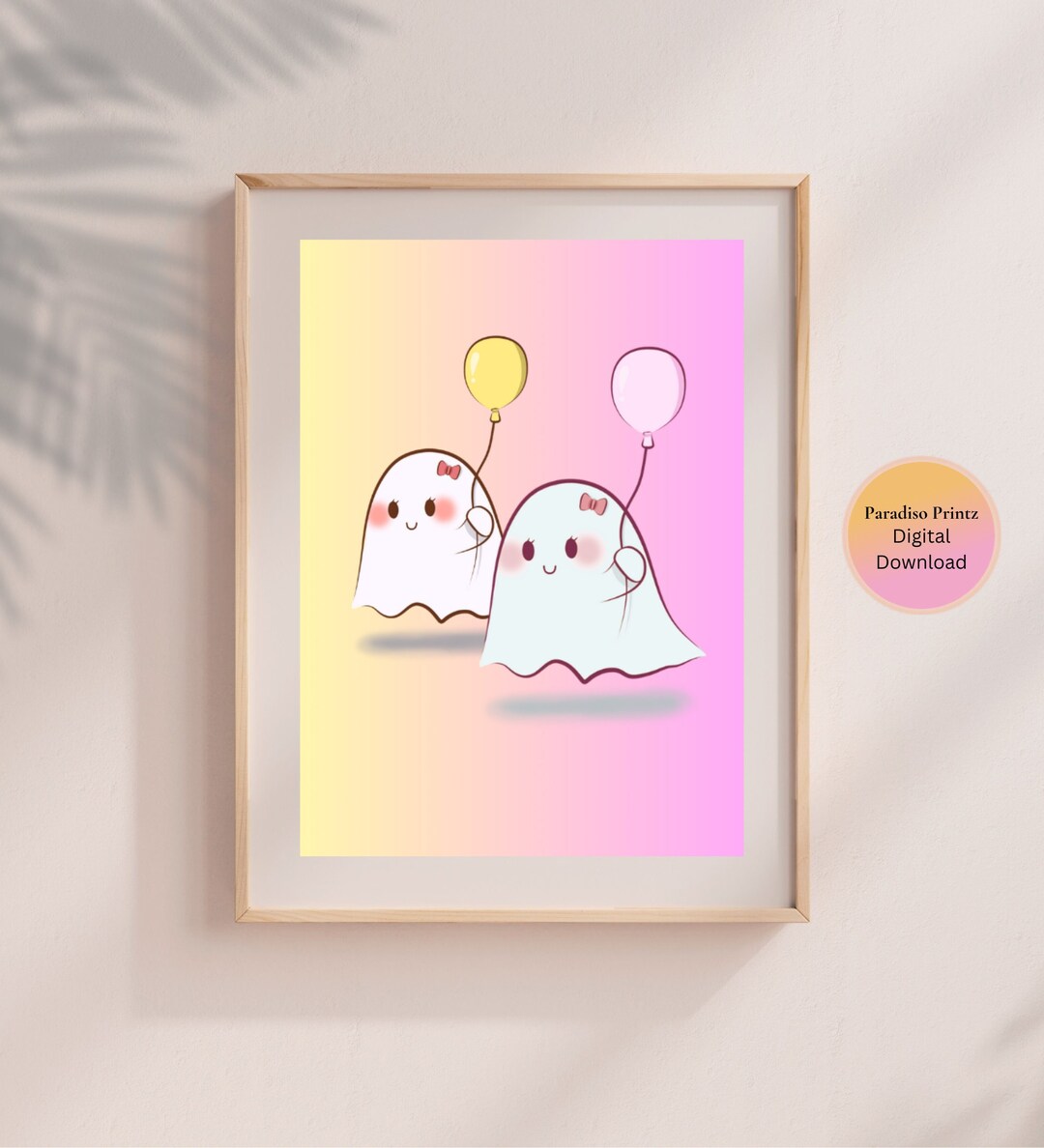 Pastel Halloween Printable Cute Ghosts, Pink Halloween Decor, Cute ...