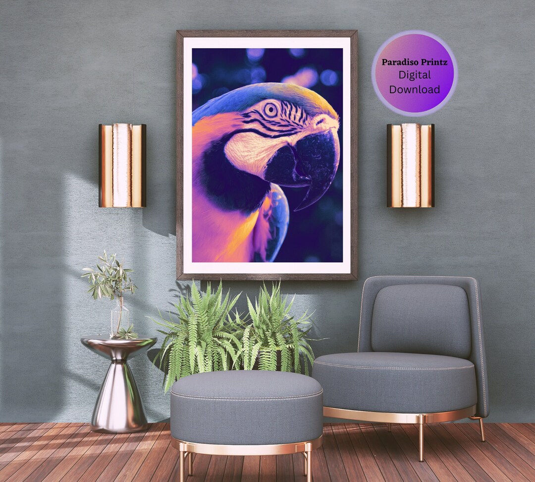 Unique Macaw Parrot Portrait for Wall Art | Birds Wall Art | Trendy ...