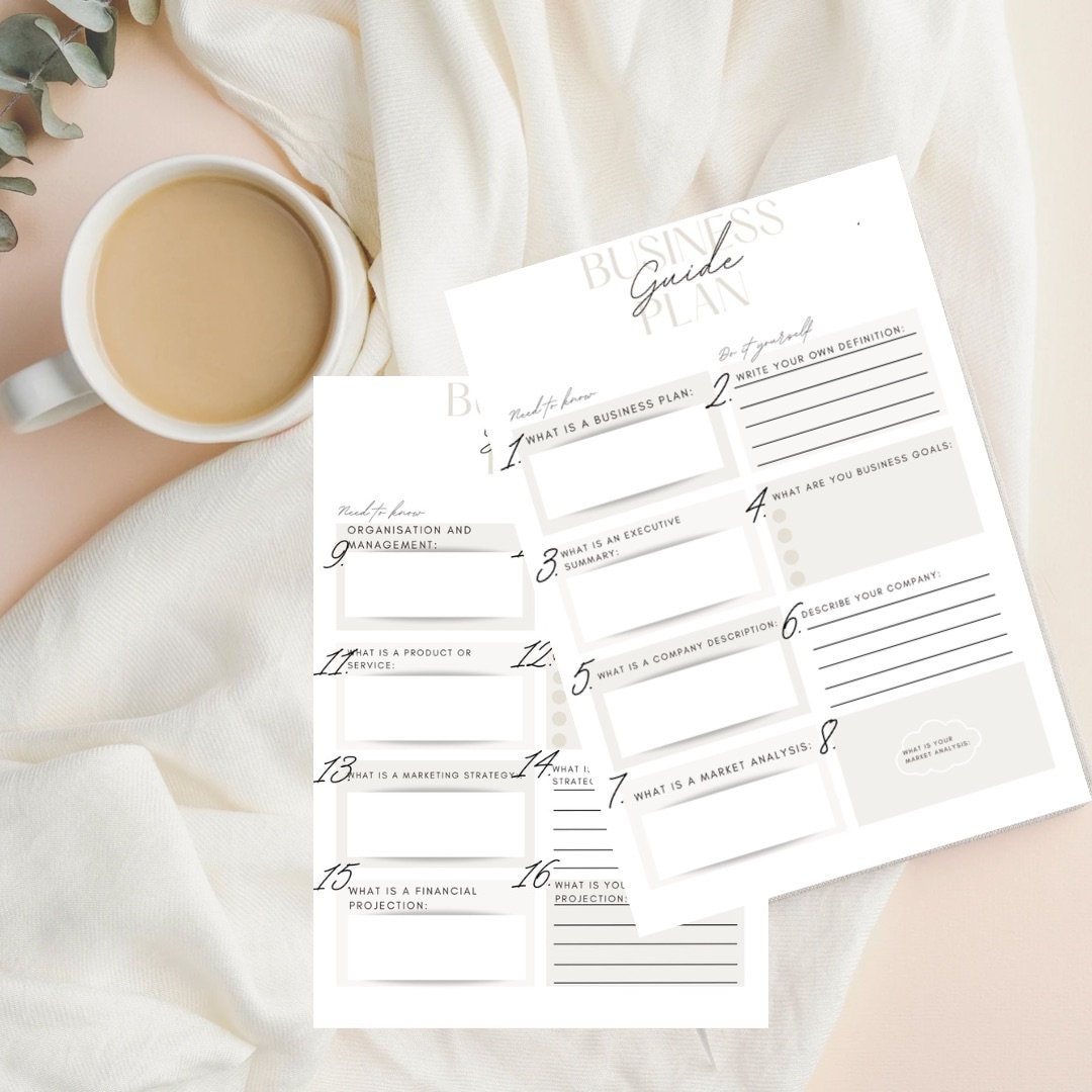 Business Plan Guide Template Guided by Ash - Etsy