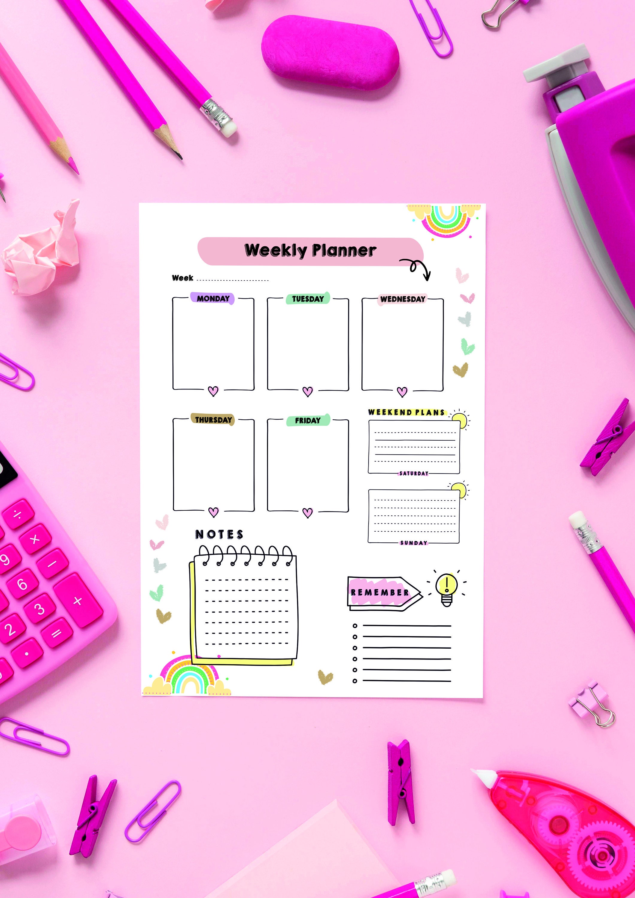 Pink Daily Checklist Digital Download Kids Daily Checklist - Etsy
