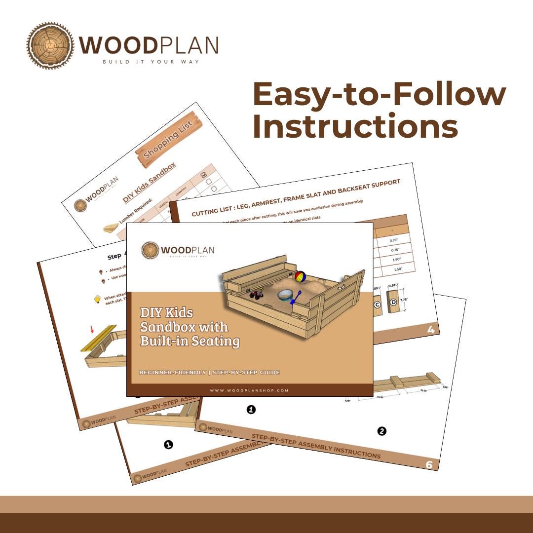 DIY Kids Sandbox With Seating: Woodworking Plan (PDF Download - Etsy