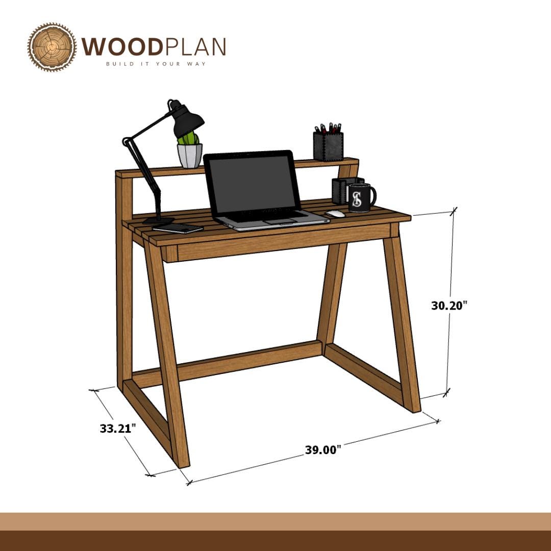 Modern Home Desk Woodworking Plan: DIY Office Desk (digital PDF) - Etsy