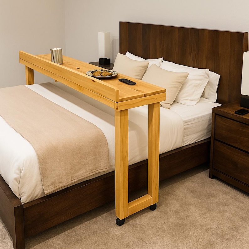 Overbed Table Plan PDF | Rolling Bed Desk, Side Rails, Locking Casters ...
