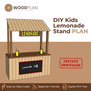 DIY Kids Lemonade Stand Plans PDF: Beginner Woodworking Project ...