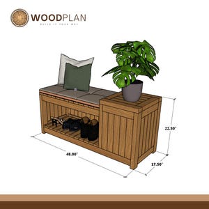 DIY Small Entryway Bench With Storage and Seat | Woodworking PDF PLAN ...