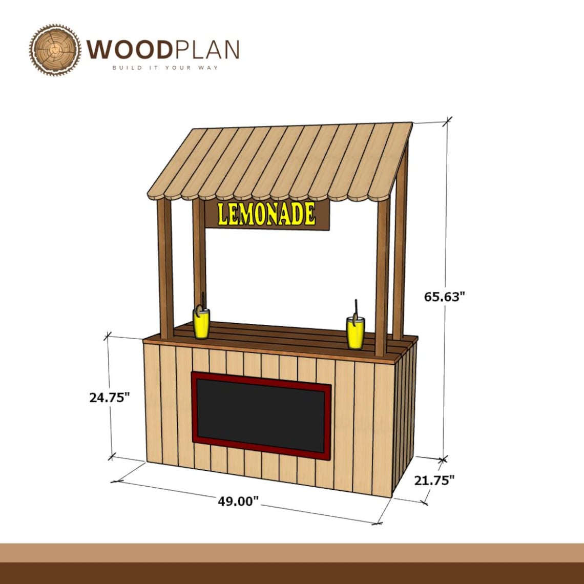 DIY Kids Lemonade Stand Plans PDF: Beginner Woodworking Project ...