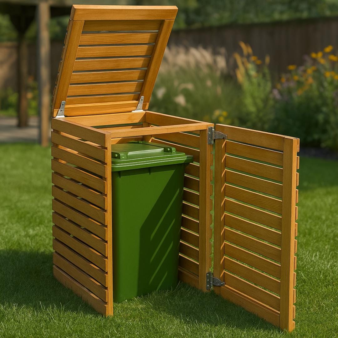 DIY Wheelie Bin Storage Shed Woodworking Plan– Outdoor Trash Can ...