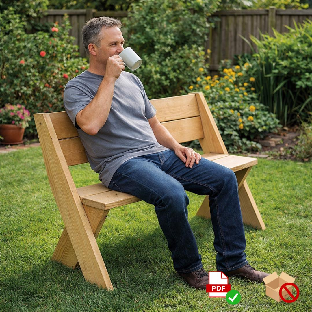 Cedar Leopold Bench Plans – Beginner DIY Woodworking PDF – 2x8 Outdoor ...