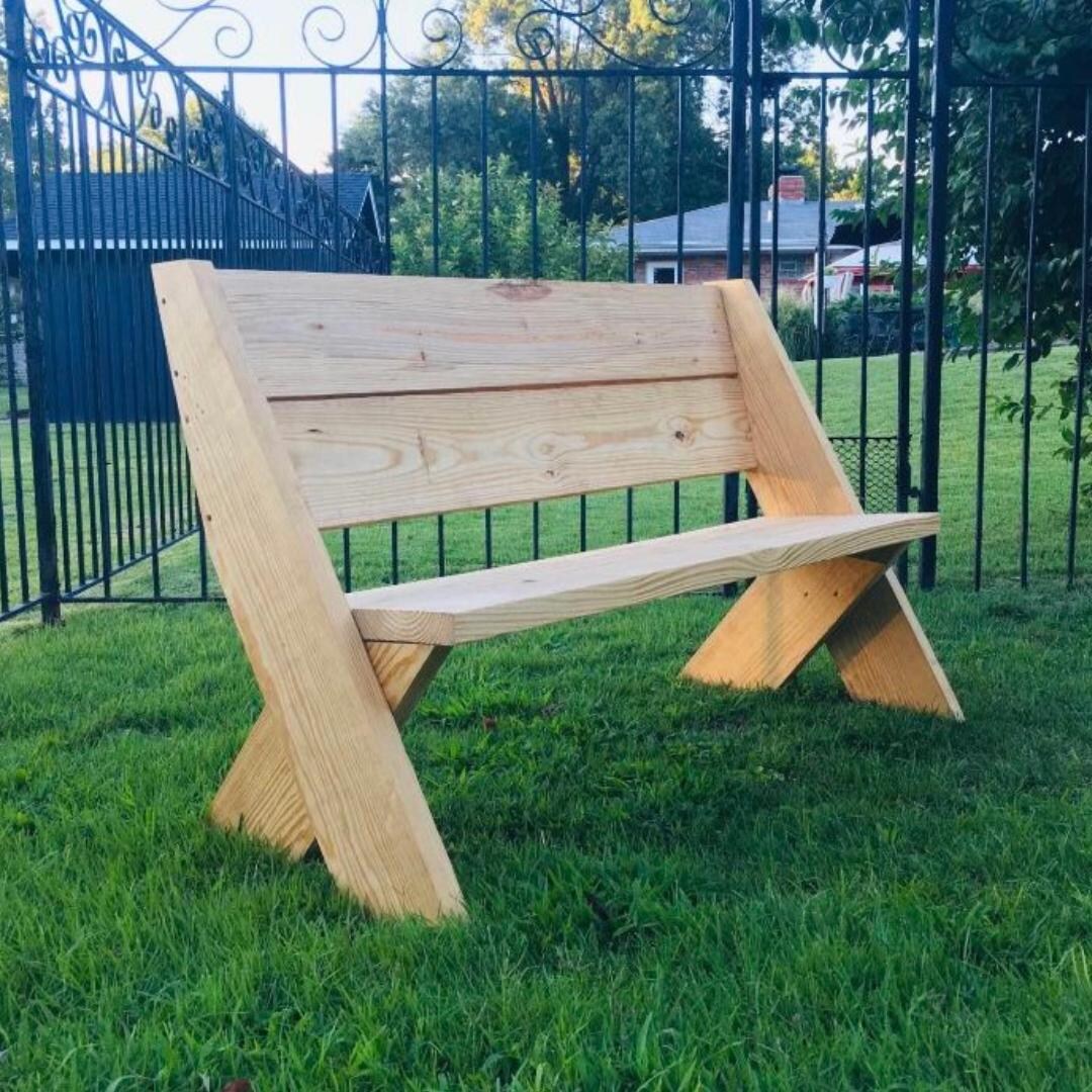 Cedar Leopold Bench Plans – Beginner DIY Woodworking PDF – 2x8 Outdoor ...