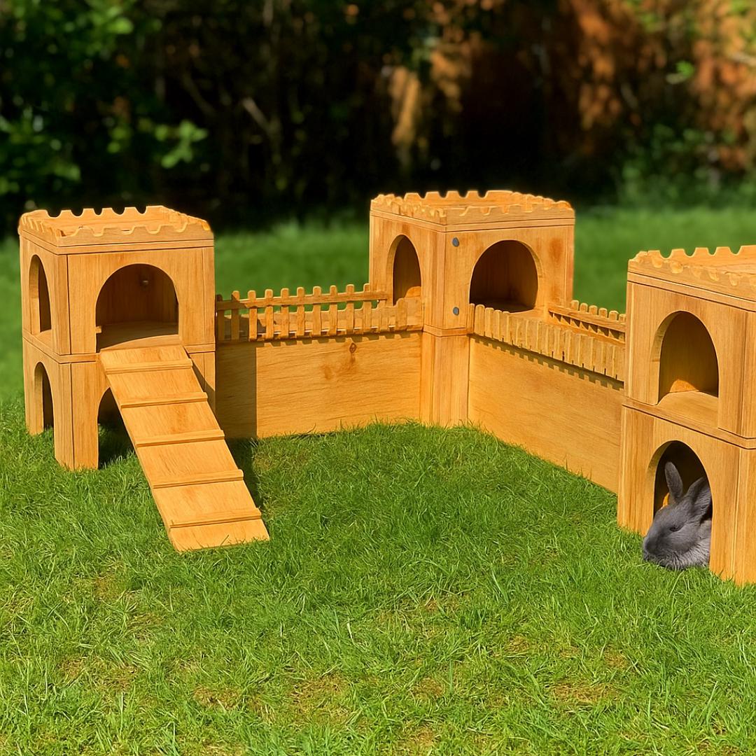 DIY Rabbit Castle Playground – Modular 3-tower Bunny Playhouse With ...