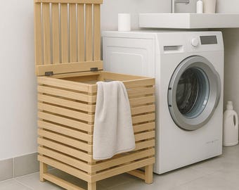 DIY Laundry Box | Wooden Storage Plan | Laundry Hamper Cabinet ...