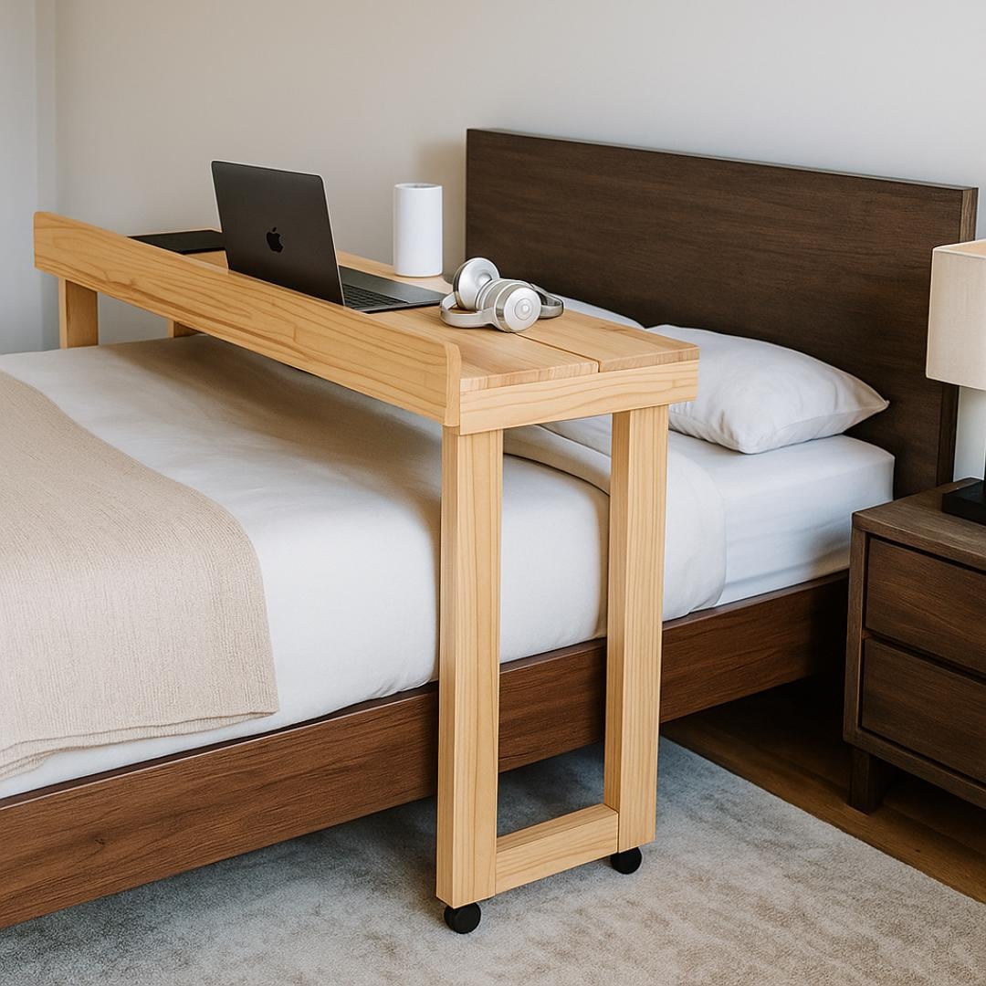 Overbed Table Plan PDF | Rolling Bed Desk, Side Rails, Locking Casters ...