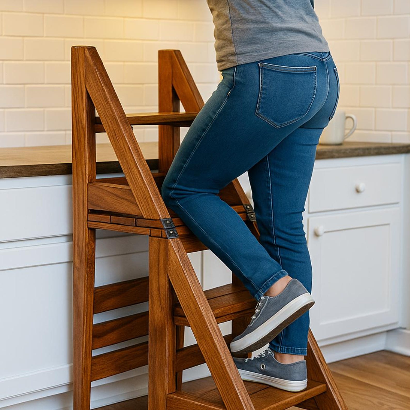 2-in-1 Convertible Ladder Chair – Printable Woodworking Plan (chair ...