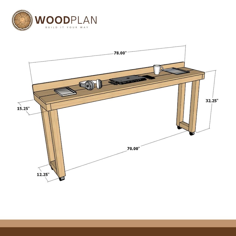 Overbed Table Plan PDF | Rolling Bed Desk, Side Rails, Locking Casters ...