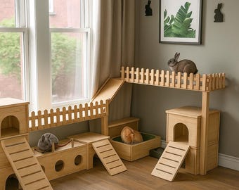 Bunny Playground Plan PDF | Castles, Tunnel Run, Window Perch + Rest ...