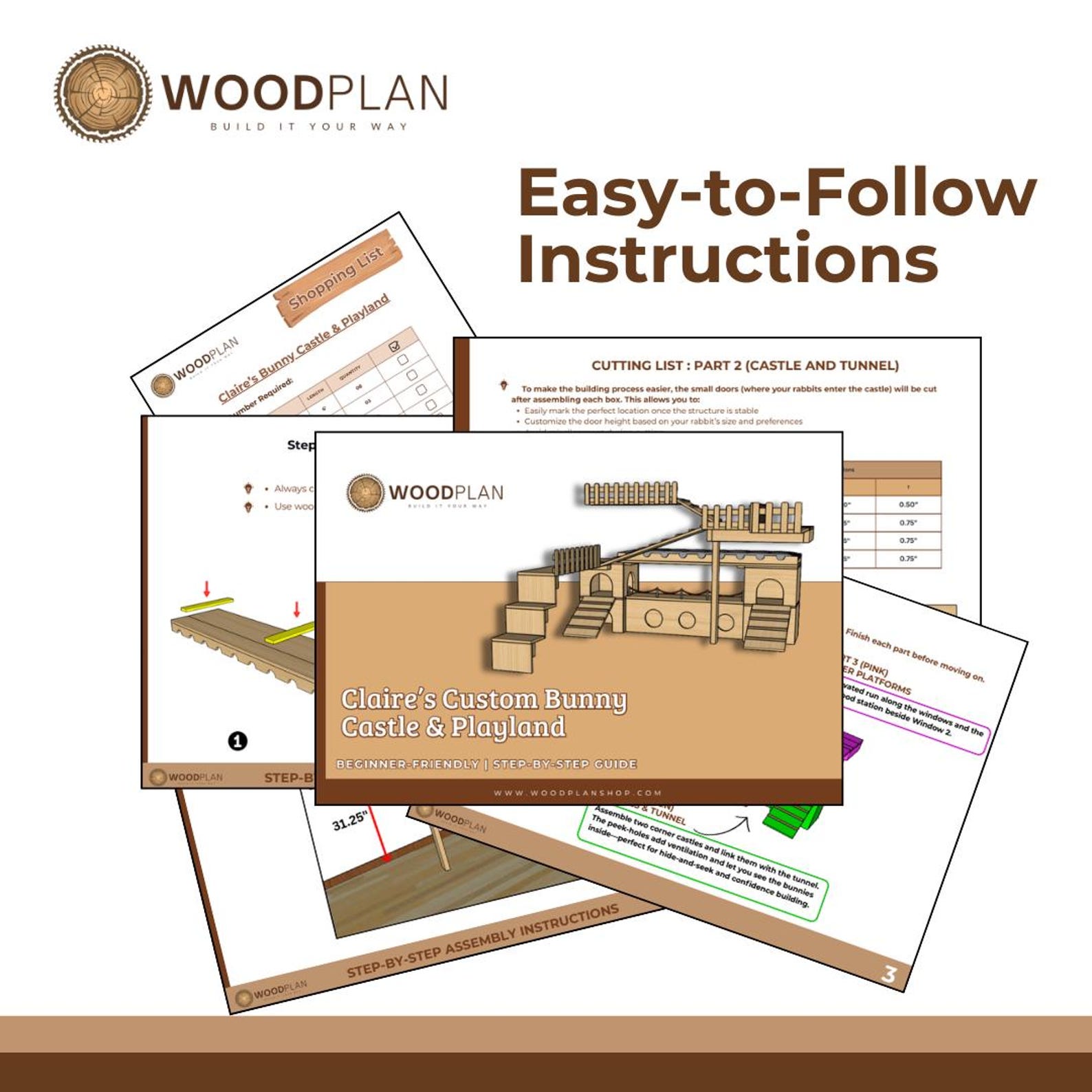 Custom Bunny Playground Plan for Claire – Castles, Tunnel, Platforms ...
