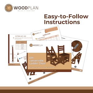 2-in-1 Convertible Ladder Chair – Printable Woodworking Plan (chair ...