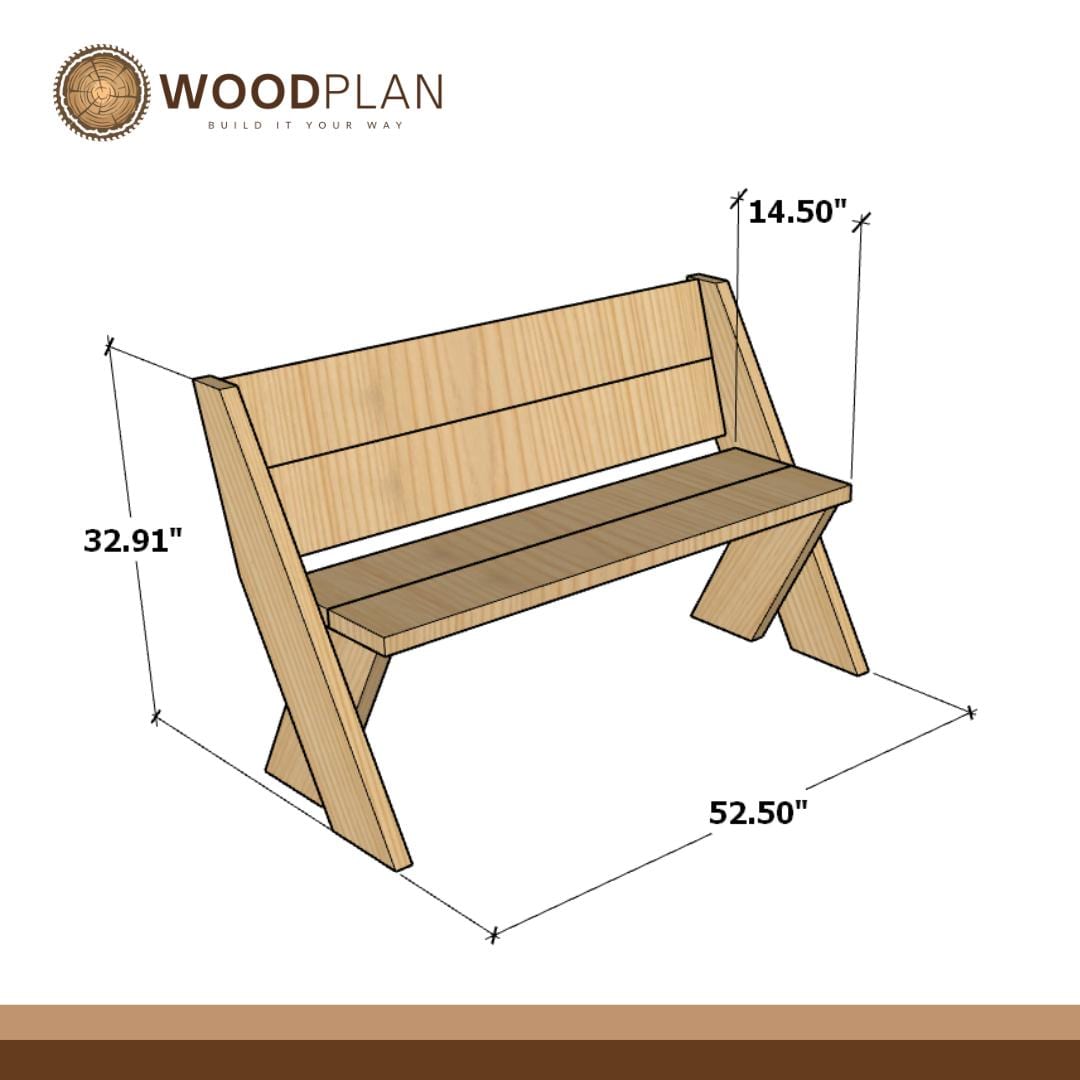 Cedar Leopold Bench Plans – Beginner DIY Woodworking PDF – 2x8 Outdoor ...