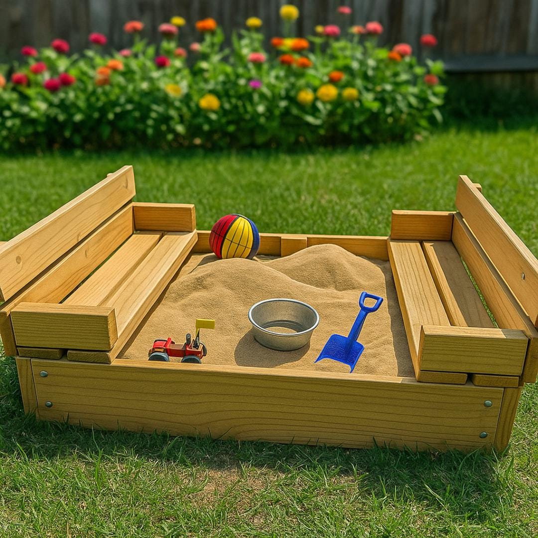 DIY Kids Sandbox With Seating: Woodworking Plan (PDF Download - Etsy