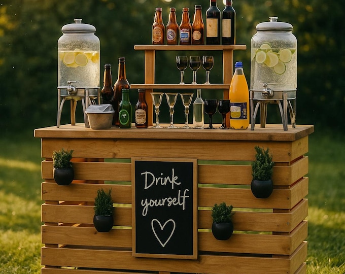 DIY Summer Drink Station Plan: Outdoor Beverage Bar, Party Cart (PDF ...