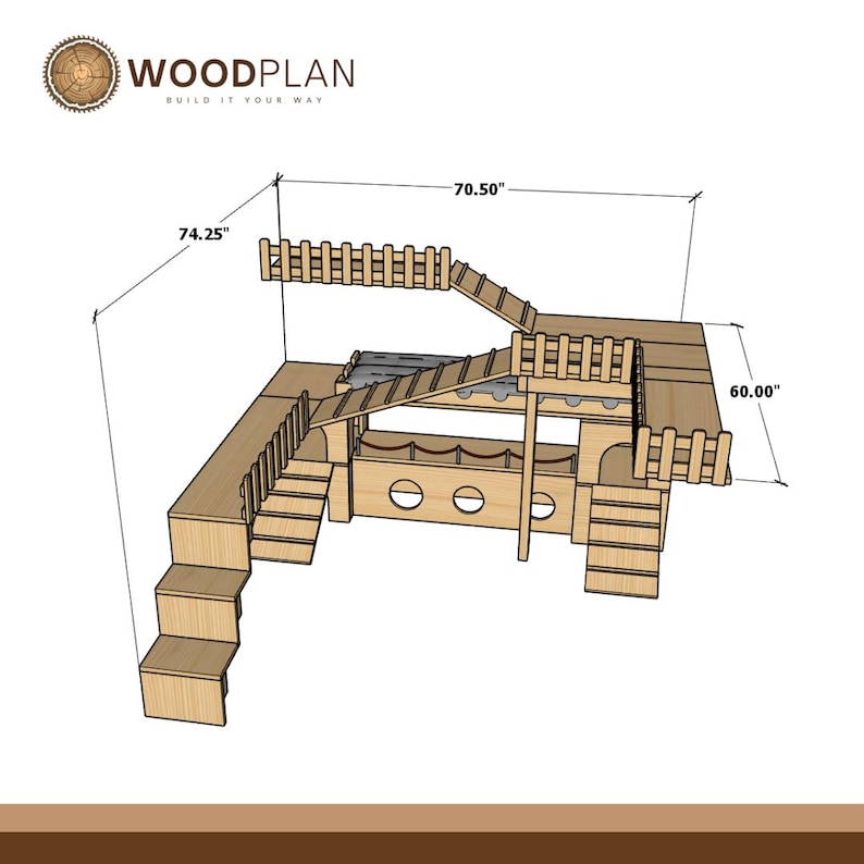 Custom Bunny Playground Plan for Claire – Castles, Tunnel, Platforms ...