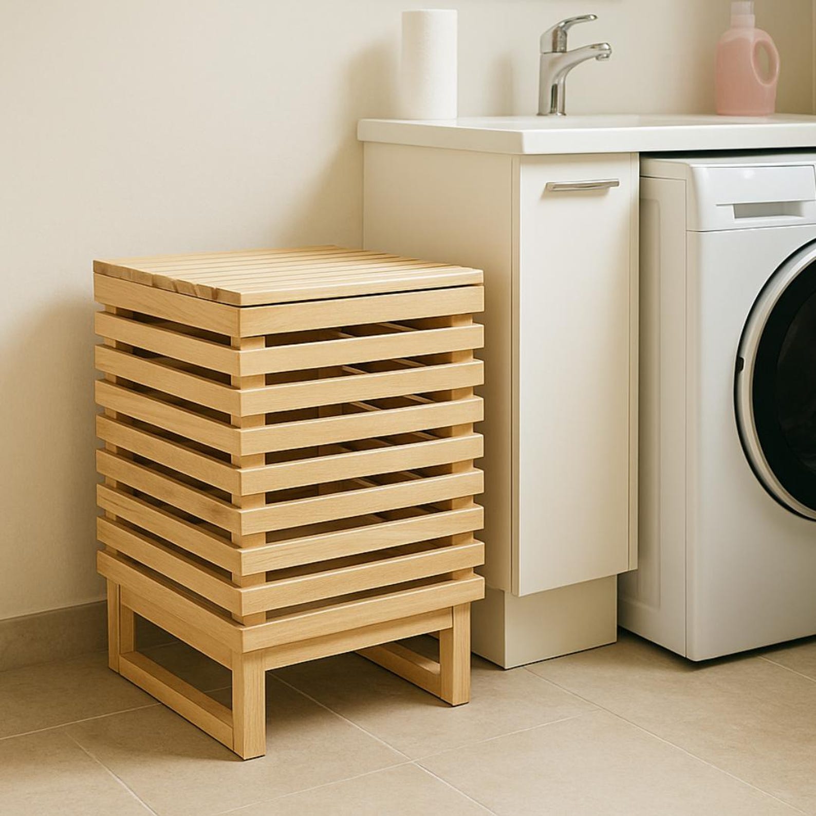 DIY Laundry Box | Wooden Storage Plan | Laundry Hamper Cabinet ...
