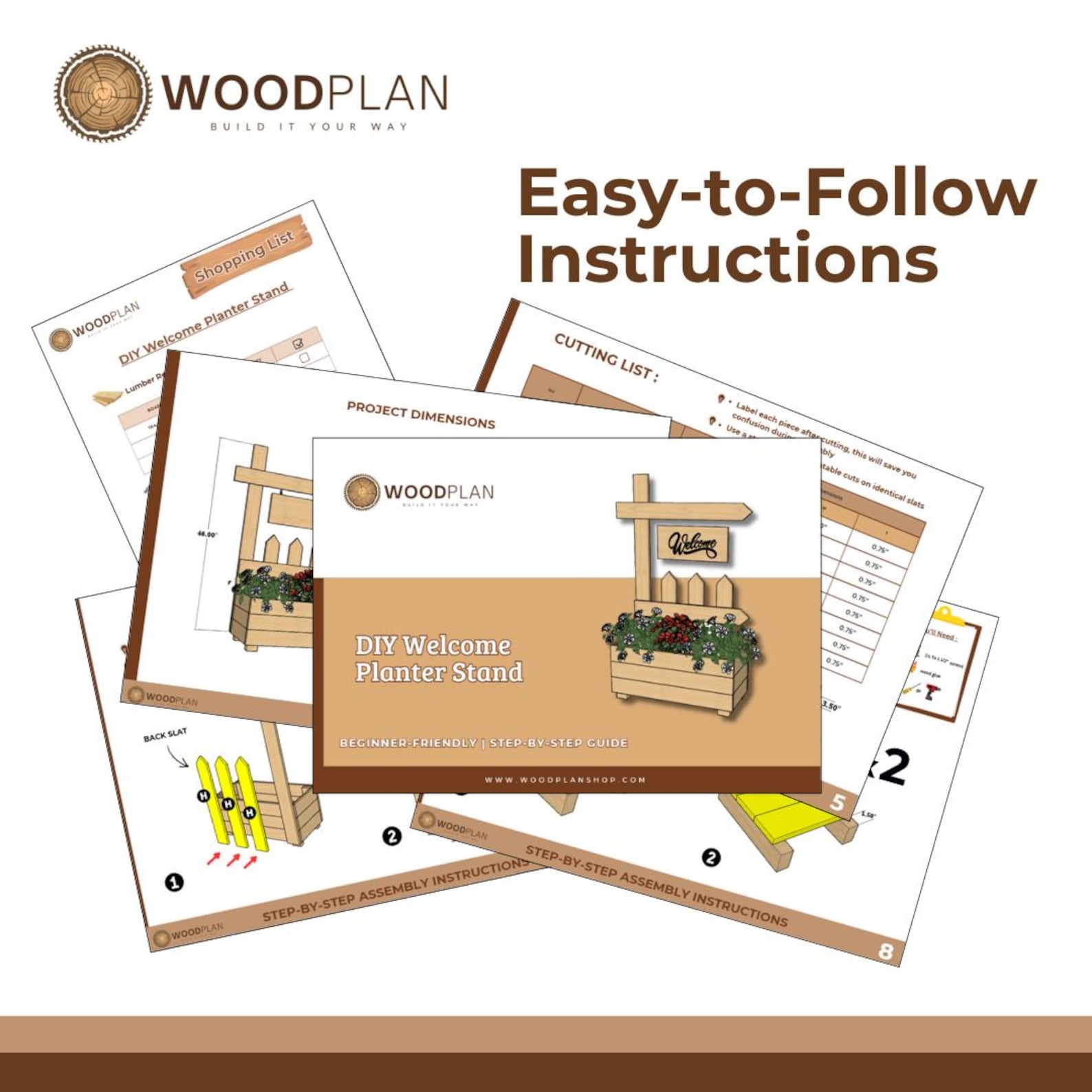 DIY Welcome Planter Plan PDF | Porch Sign Stand With Flower Box ...