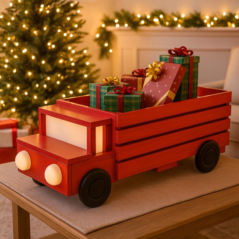 Christmas Truck Plan PDF | Wooden Holiday Pickup Display or Kids’ Push ...