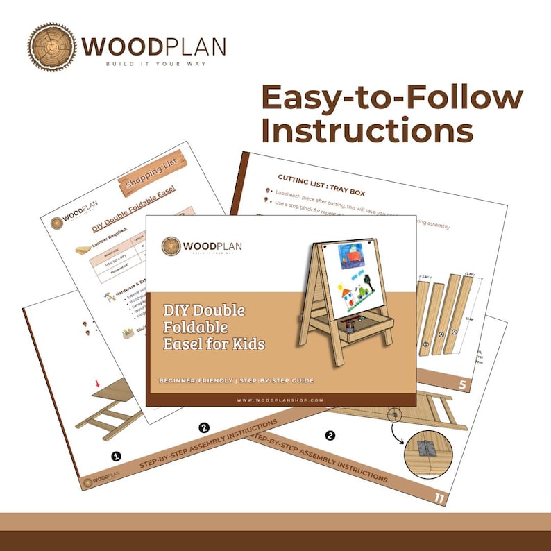 Foldable Double-sided Kids’ Easel – Adjustable, Space-saving DIY ...