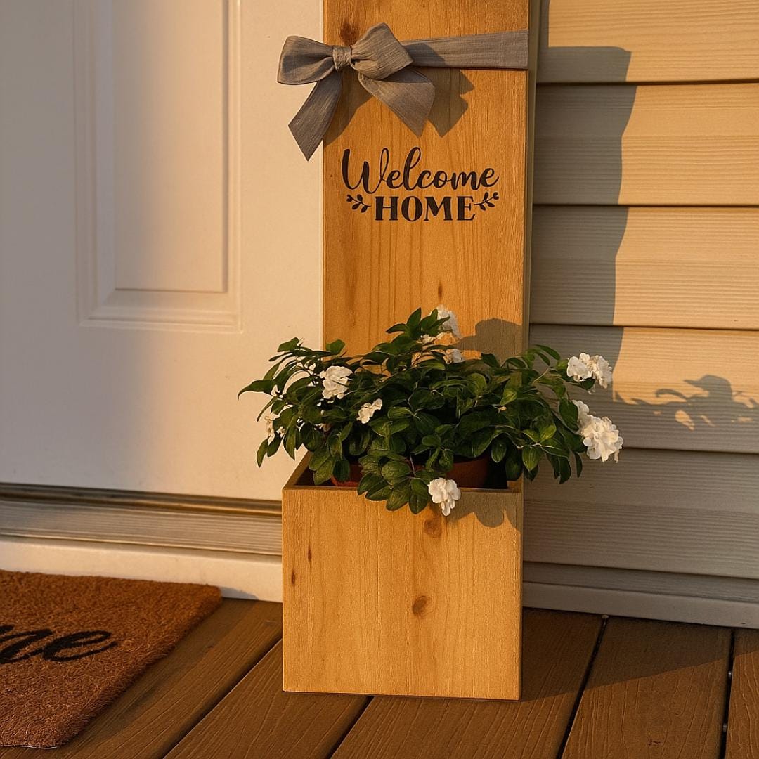 Welcome Stand Planter | Woodworking Plan | DIY Porch Decor - Etsy