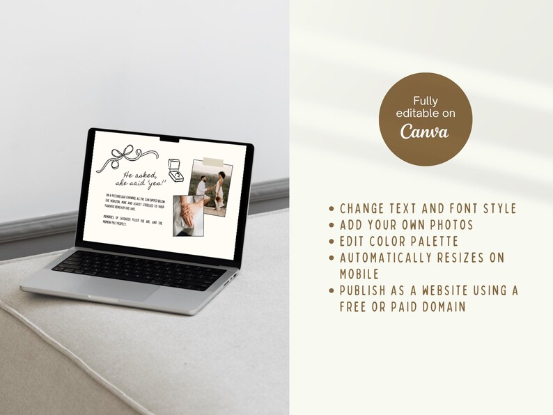 Canva Wedding Website Template, Digital Invitation, Wedding Timeline of ...
