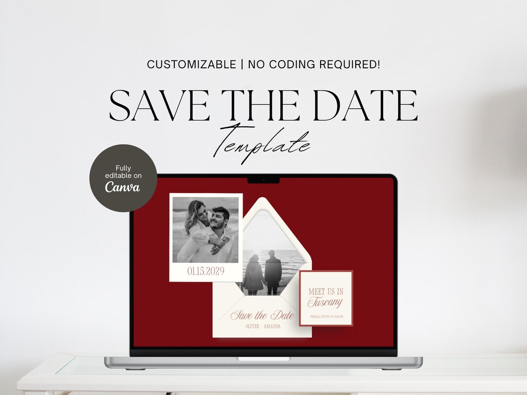 Animated Wedding Save the Date Website Template: Elegant E-invite - Etsy