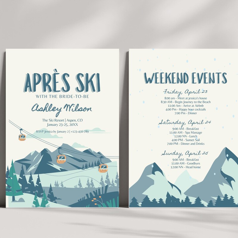 Ski Invitations - Etsy
