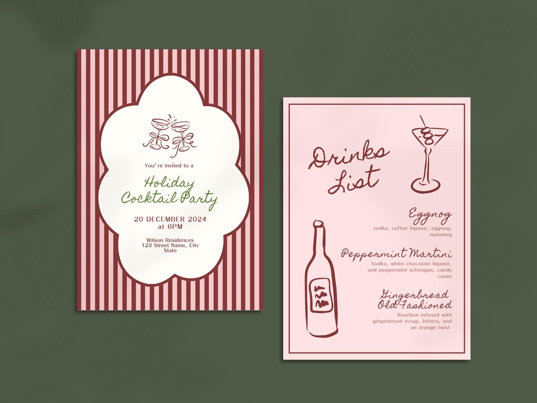 Christmas Party Invitation Canva Template Digital Download Friendsmas